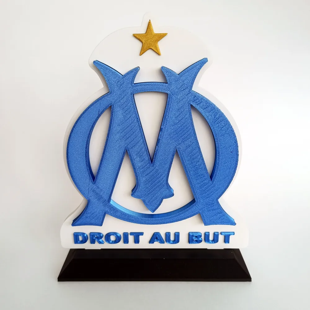 Logo 3D Olympique de Marseille von Mes impressions 3D - MakerWorld