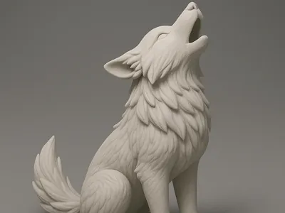 3d printed wolf - MakerWorld