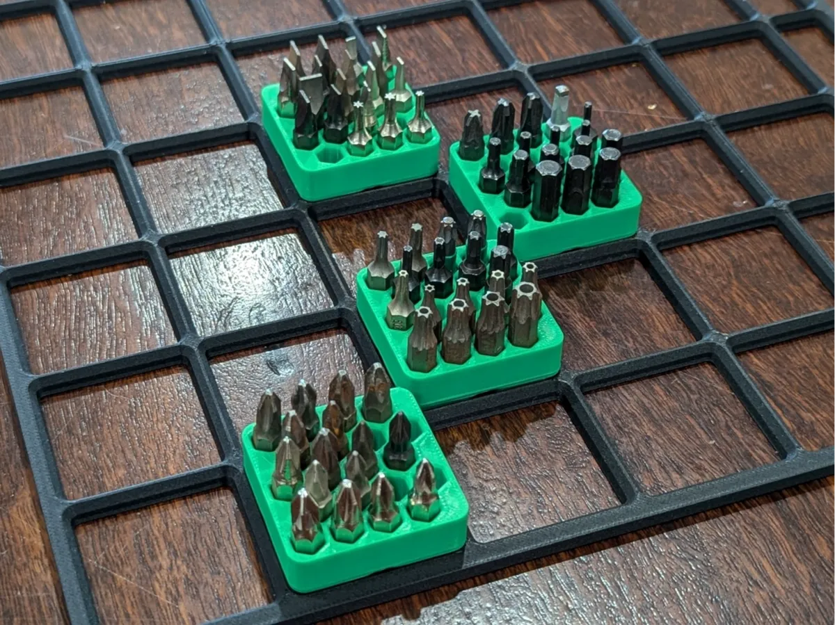 Gridfinity 1x1 Hex Bit Holder (Holds 20) - Free 3D Print Model - MakerWorld