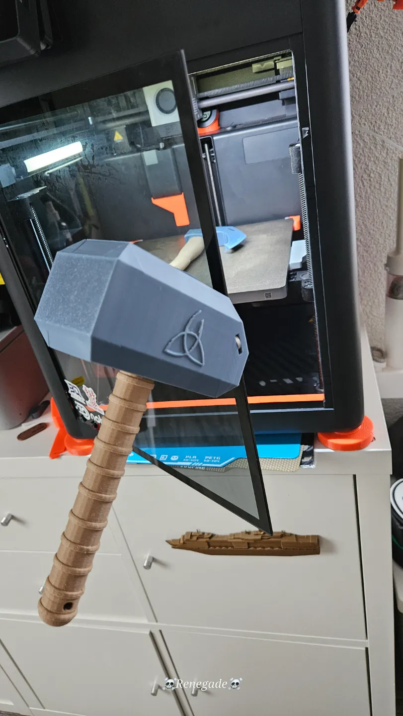 Bambulab P1S, X1C Thor's Hammer door handle Remixed by renex1 - MakerWorld