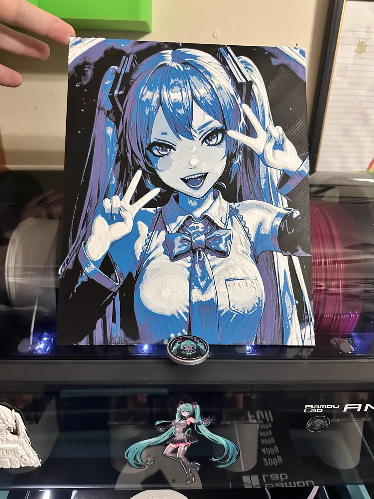 Hatsune Miku Hueforge - Free 3D Print Model - MakerWorld