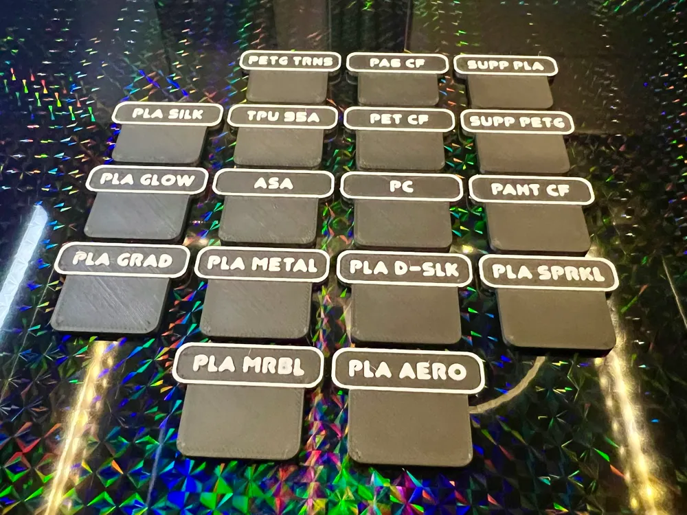 Bambulab filament swatch labels - wide version - fits under gridfinity ...