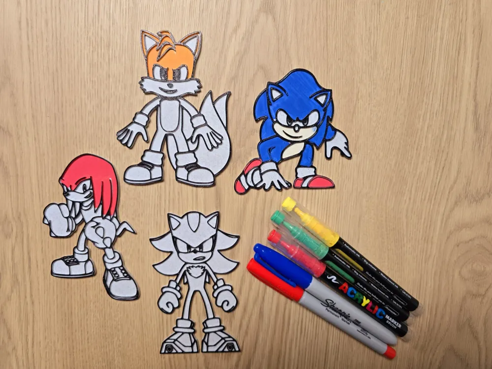Pack de colorear Sonic, Knuckles, Miles y Shadow - Modelo de impresión ...