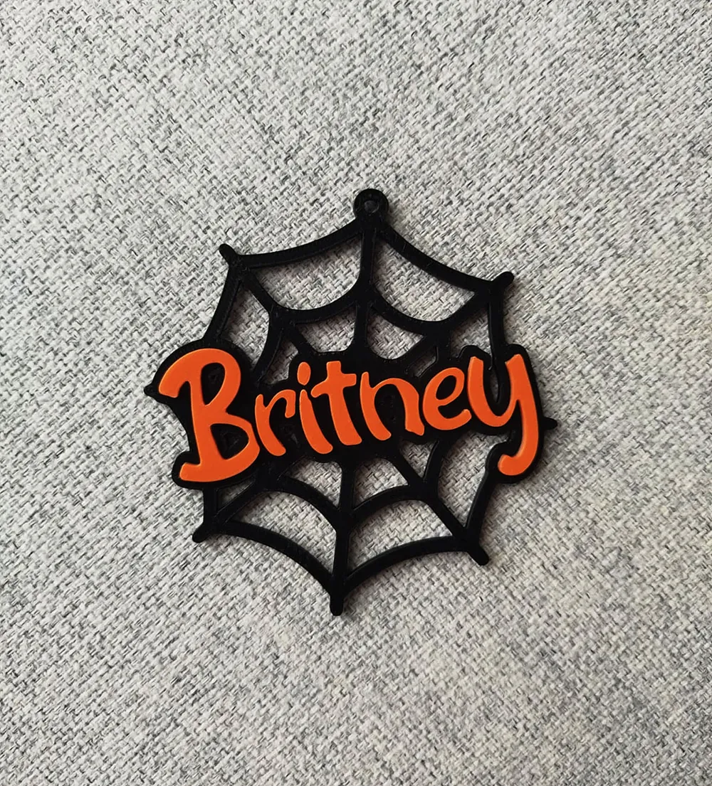 Spider web name tag - Britney by 3D Creator Labs MakerWorld: Download ...