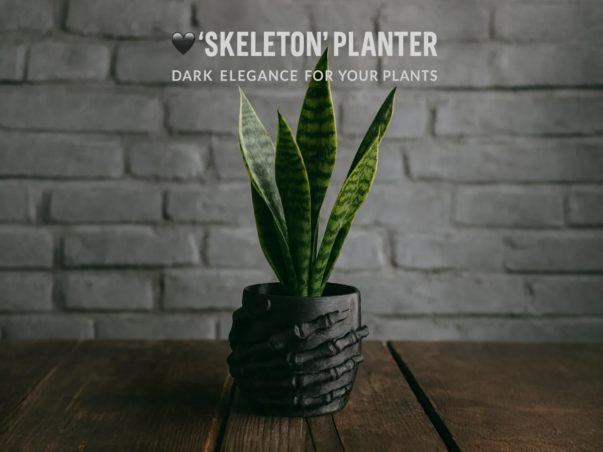 “Skeleton” Planter — Dark Elegance for Your Plants - Free 3D Print ...