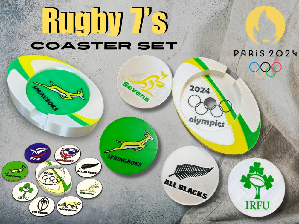 Rugby Sevens Olympic Coaster Set by RU3D_Ruduan - MakerWorld