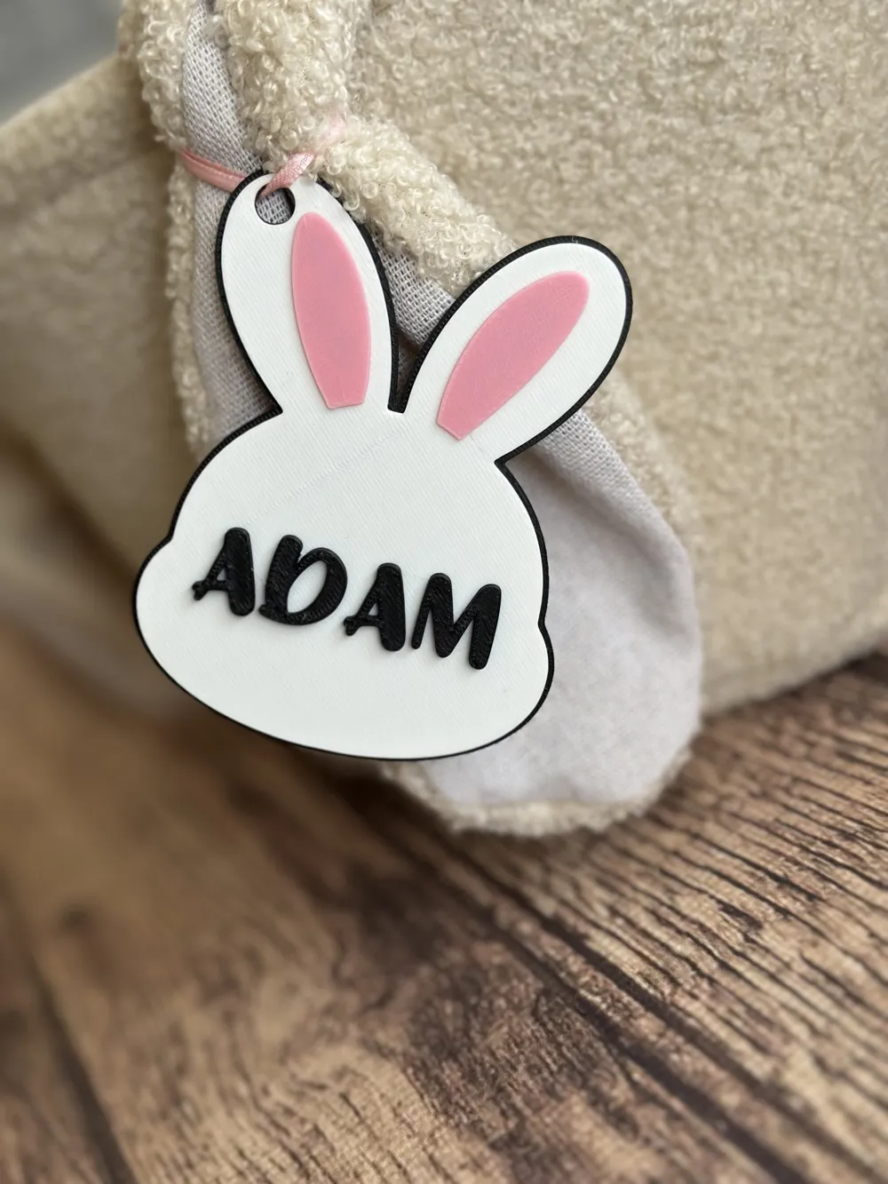 Eater Bunny tag personalizable with name - Free 3D Print Model - MakerWorld