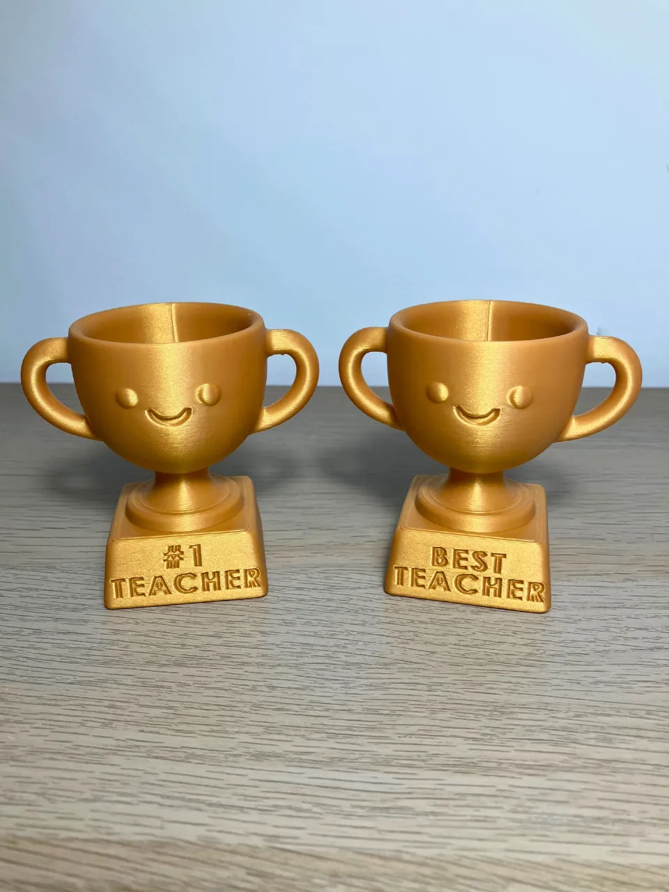 Cute Happy Teacher Trophy | End of Year Gift by A*i*m*e*e* MakerWorld: Download Free 3D Models