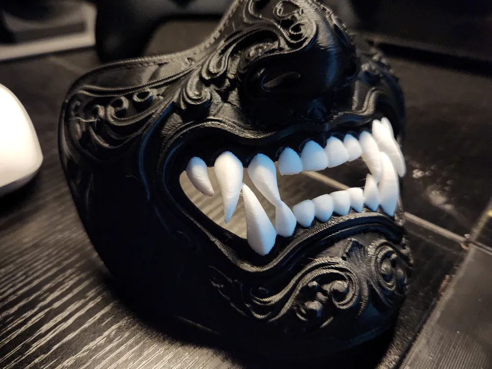 Oni Half Mask - Free 3D Print Model - MakerWorld