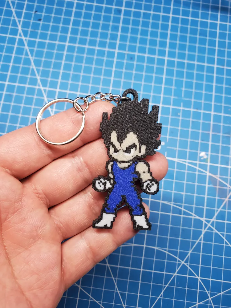 Vegeta Schlüsselanhänger - 8bit Stil – Kostenloses 3D-Druckmodell ...