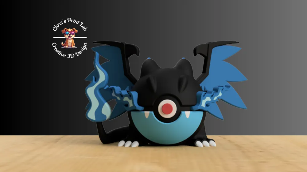 #0006 - Mega Charizard X Twist Locking Pokeball by Chris's Print Lab ...
