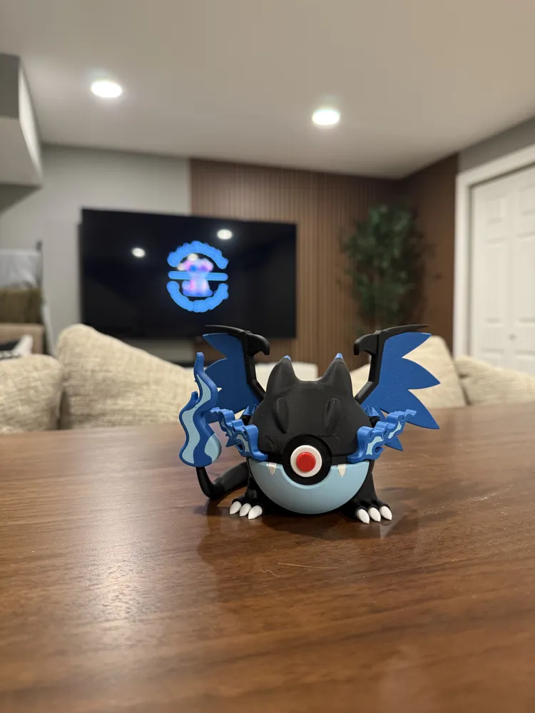#0006 - Mega Charizard X Poke Ball - Free 3D Print Model - MakerWorld