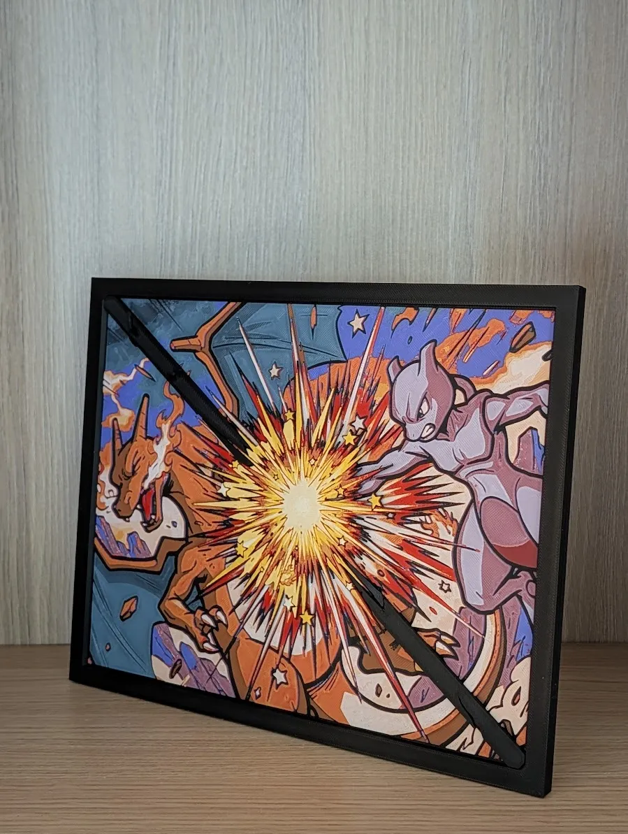 Charizard & Mewtwo Hueforge & Frame - Free 3D Print Model - MakerWorld