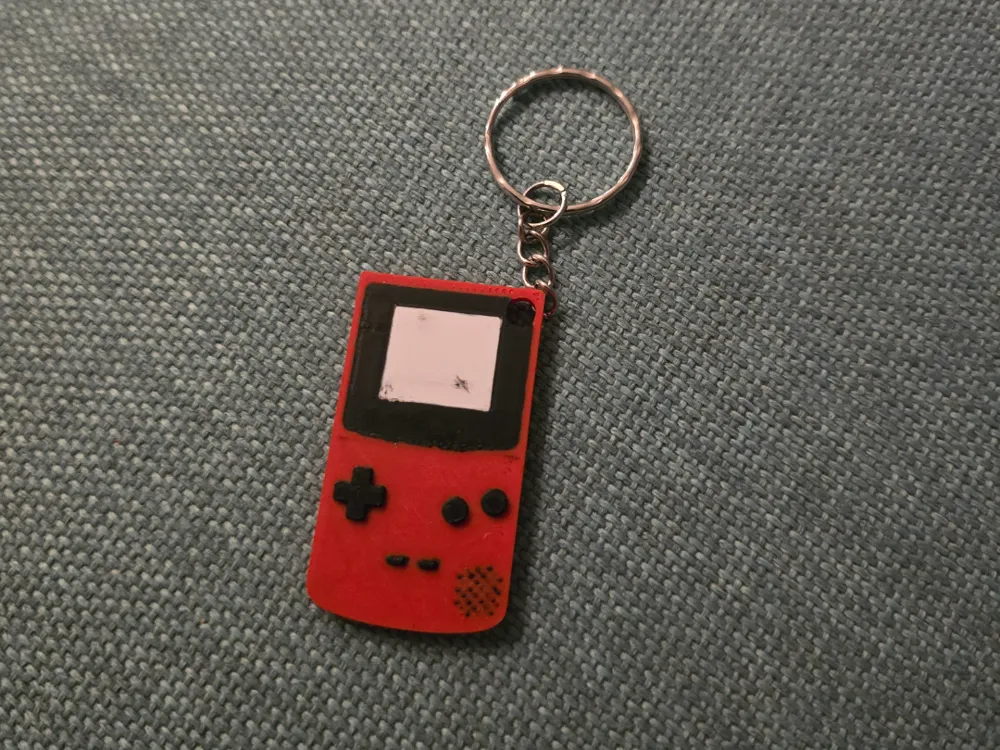 Minimalist Red Nintendo Game Boy Color Keychain by FRANKIE 3D PRINT ...