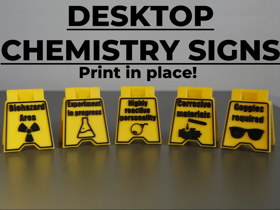 Chem-Lab Mini Signs Set | Safety with Style! by PolyNova MakerWorld ...