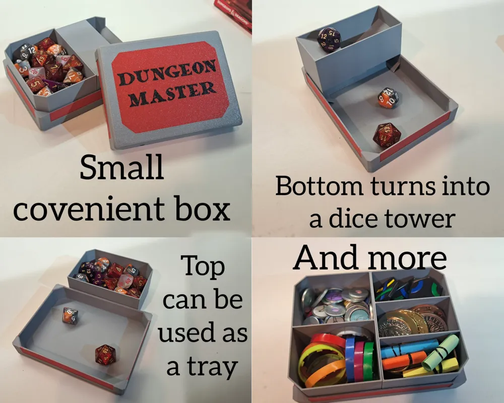 Dice Box, Tray, Tower and More! Modular DnD Box by Admiral_Sam - MakerWorld