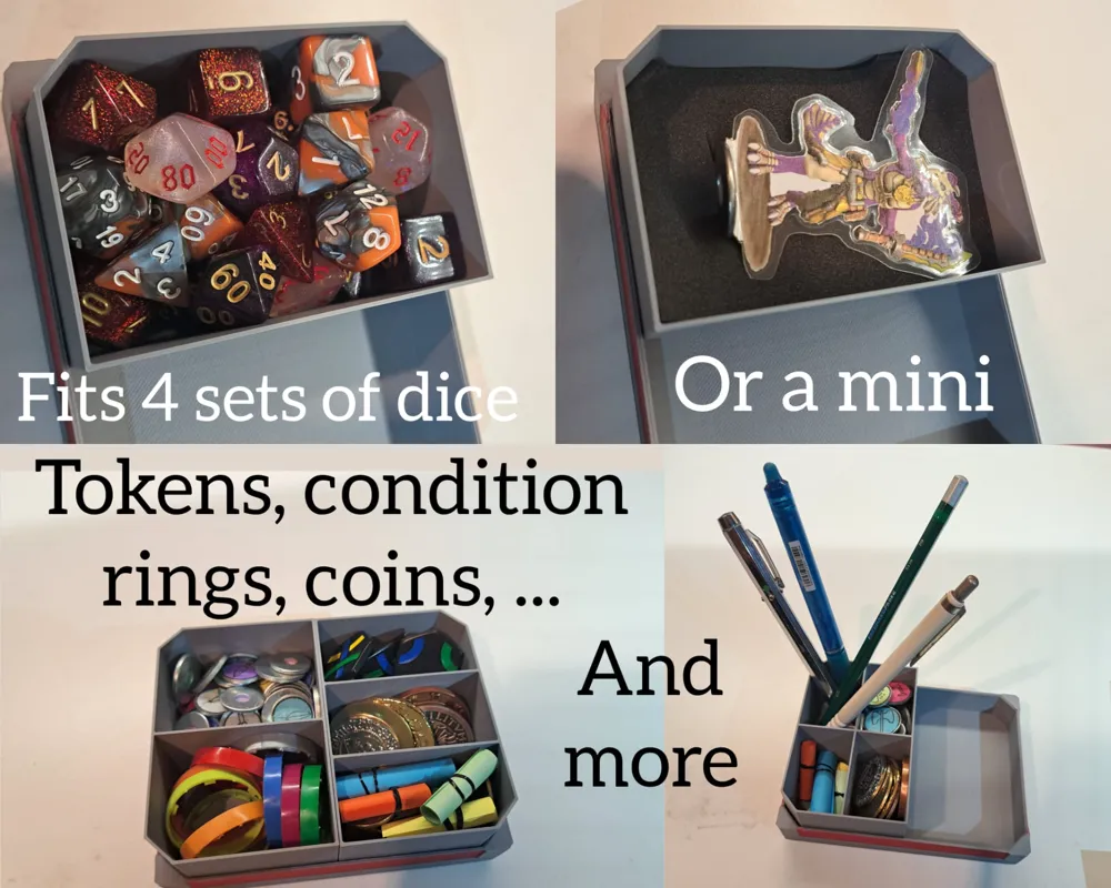 Dice Box, Tray, Tower and More! Modular DnD Box by Admiral_Sam - MakerWorld