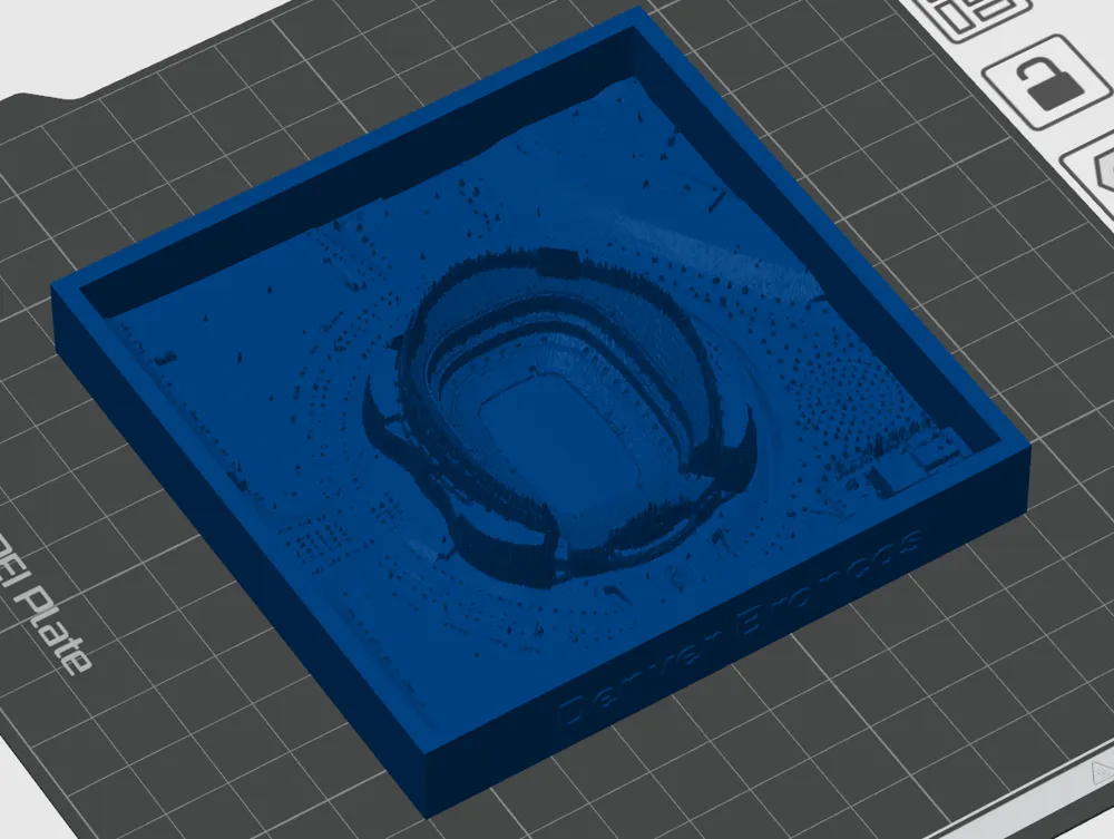 Denver Broncos 3D Stadium Map - At Mile High - Free 3D Print Model ...