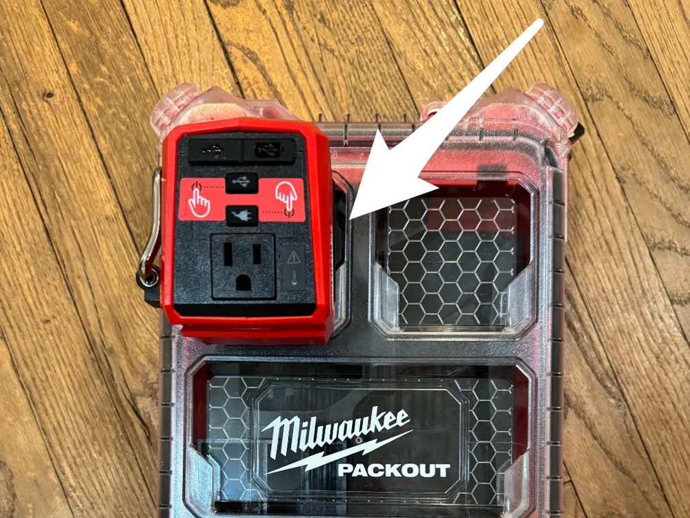 Milwaukee "TOP-OFF" Inverter mount for Packout Box - Free 3D Print ...