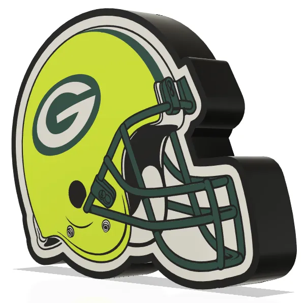 Green Bay Packer Helmet Light Box - Free 3D Print Model - MakerWorld