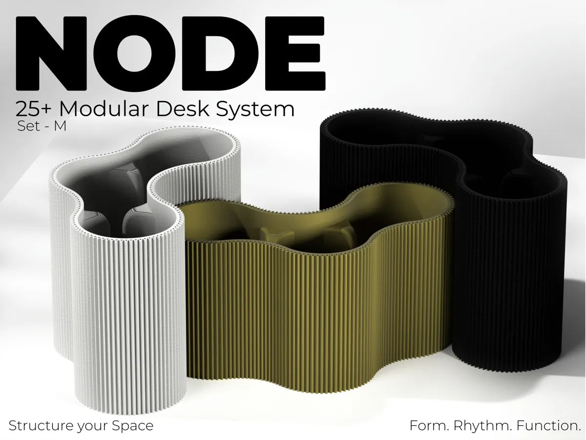 NODE – Modular Desk System | Set L - Free 3D Print Model - MakerWorld