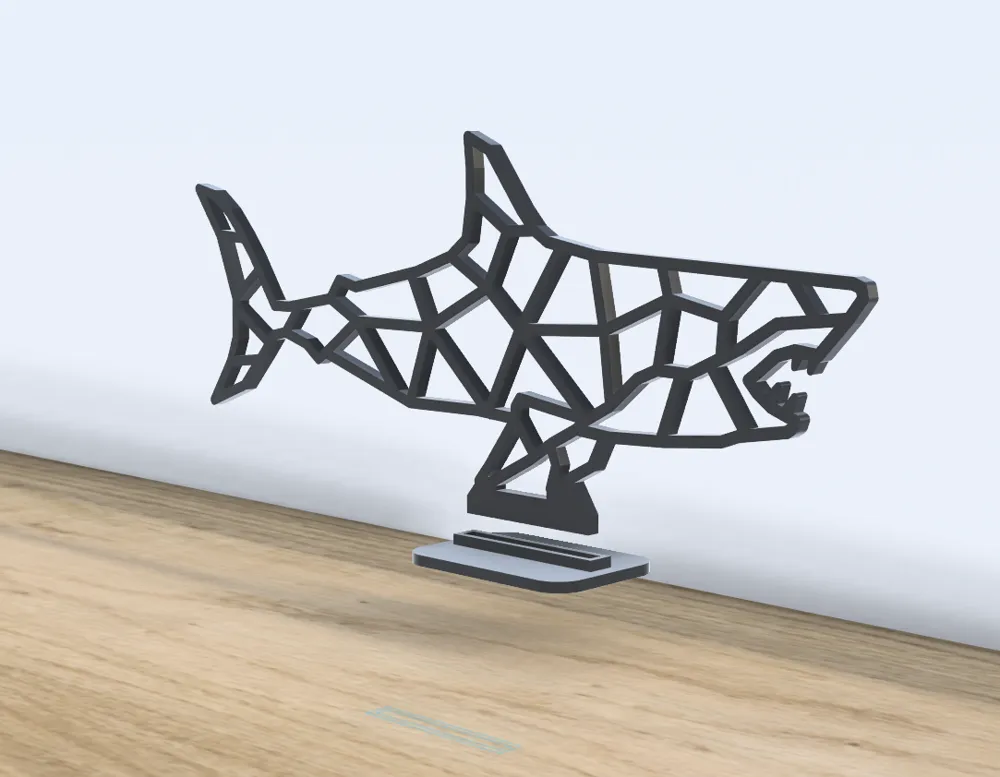Geometric Low Poly - Shark - With Stand by JF-699 MakerWorld: Download ...
