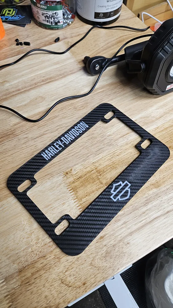 Harley Davidson Motorcycle License Plate Cover - Free 3D Print Model ...