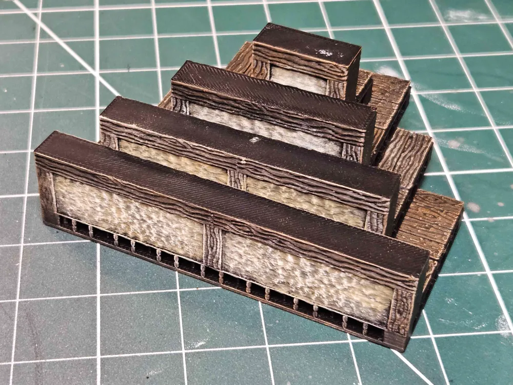OpenForge Wooden Low Wall Tiles (Stucco) - Free 3D Print Model - MakerWorld