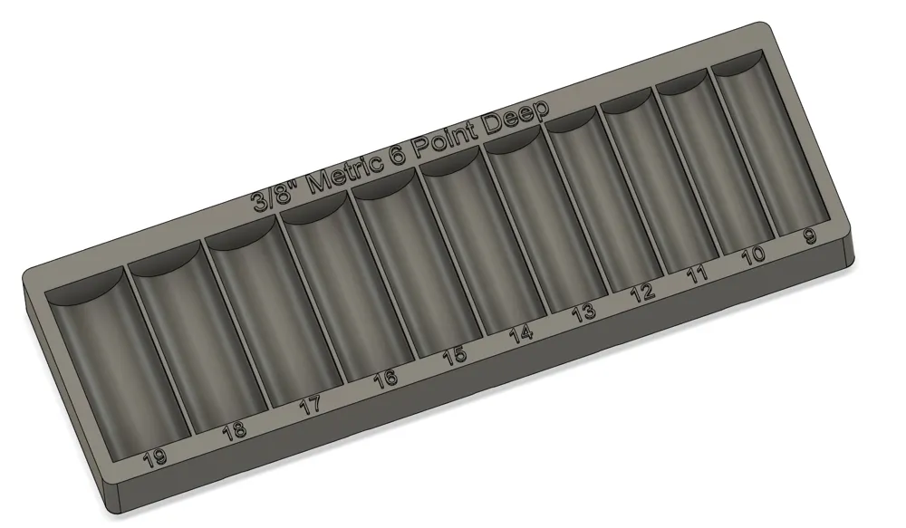 3/8 Metric 6 point deep socket, gridfinity by Fabrication Labs - MakerWorld