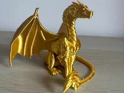 fourth wing golden dragon - Free 3D Print Model - MakerWorld