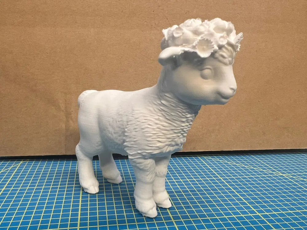 Easter lamb with floral decoration - Free 3D Print Model - MakerWorld