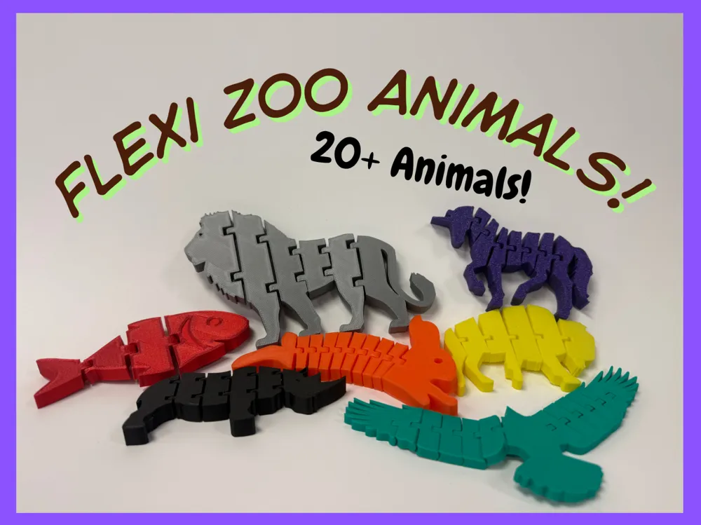 Flexi Zoo Animals! - Free 3D Print Model - MakerWorld