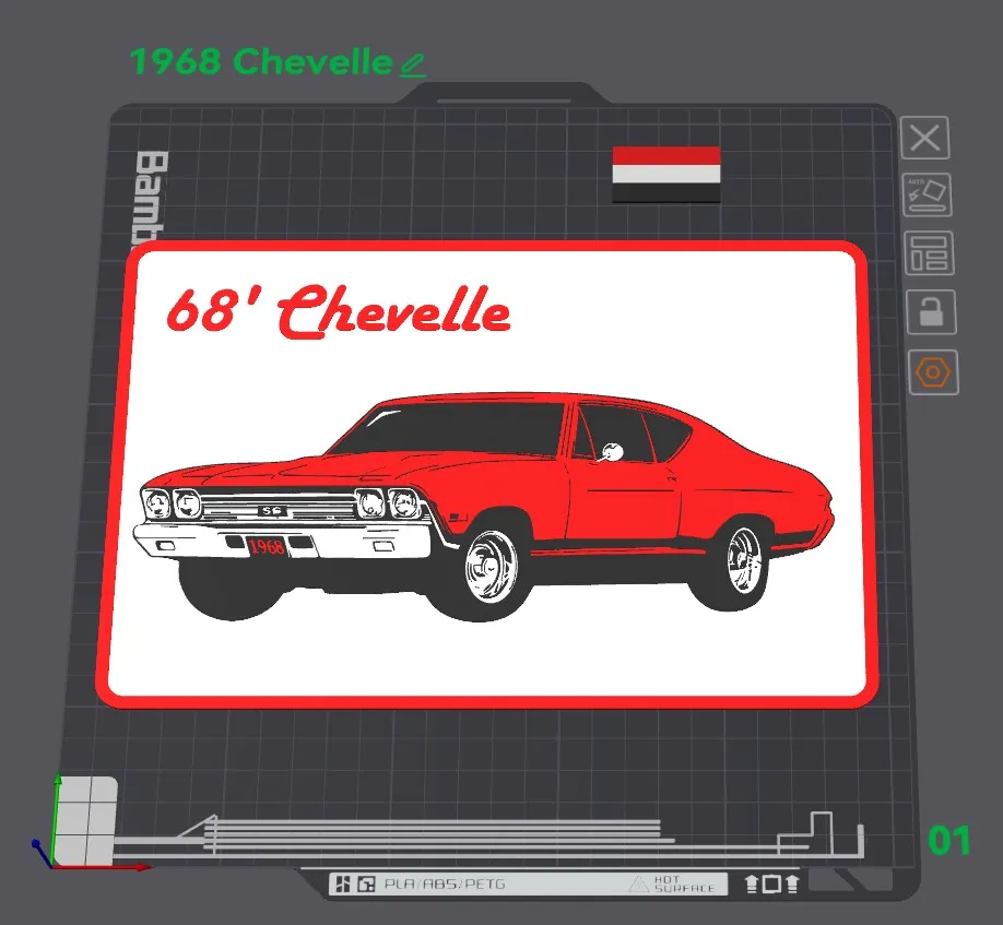 1968 Chevy Chevelle - Free 3D Print Model - MakerWorld