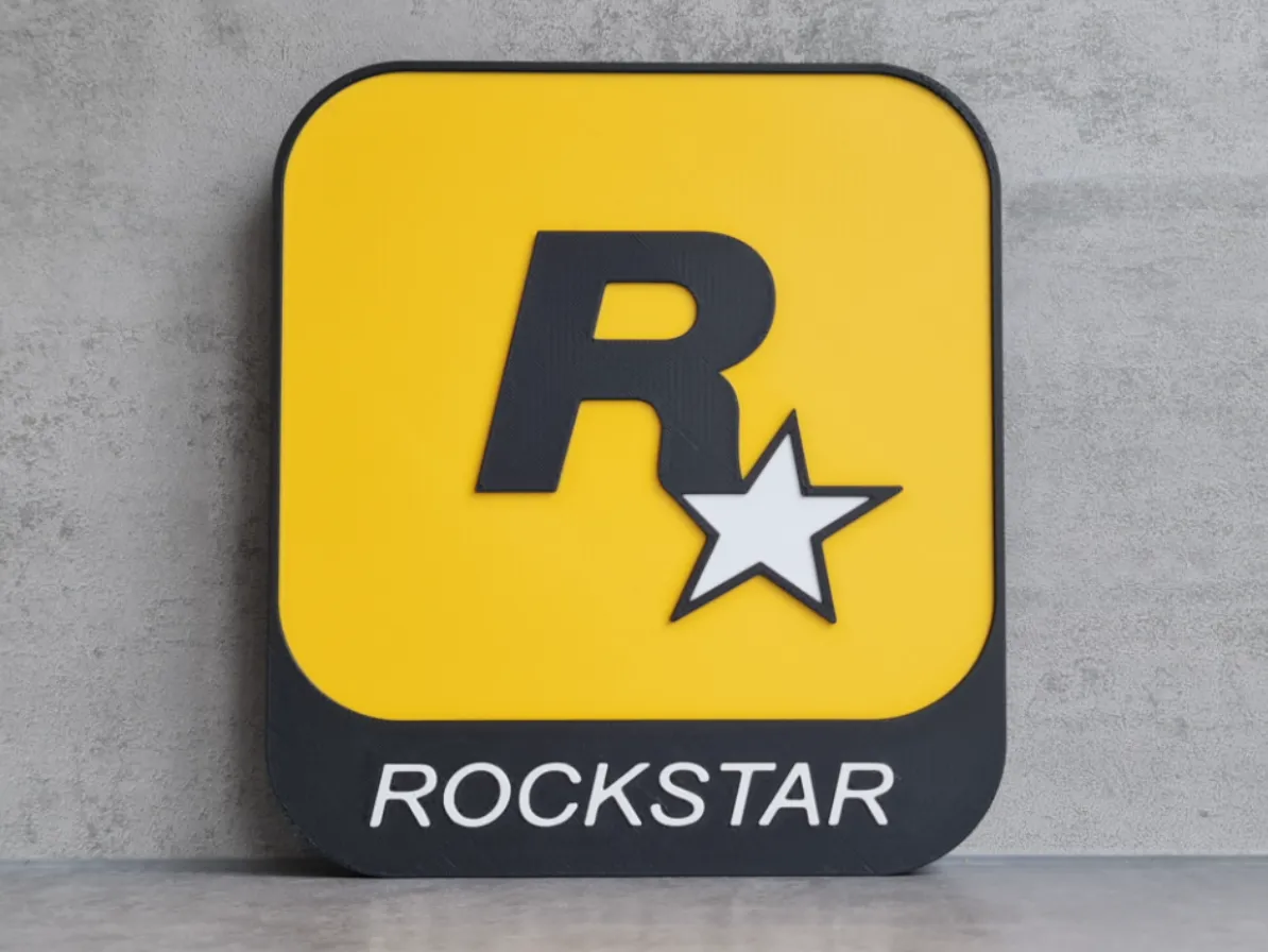 Rockstar Logo / Sign - Free 3D Print Model - MakerWorld