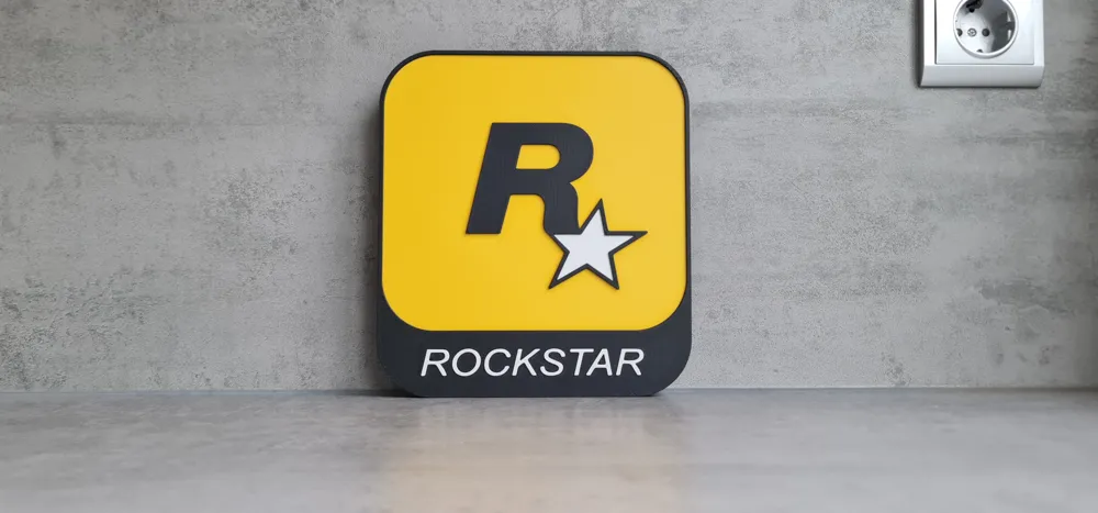 Rockstar Logo / Sign - Free 3D Print Model - MakerWorld