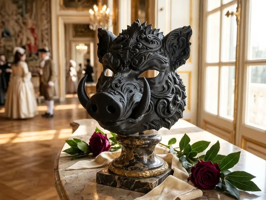 Baroque Wild Boar Masquerade Mask - Free 3D Print Model - MakerWorld