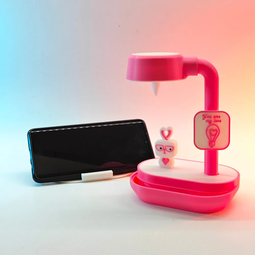 Cute Rabbit Desk Organizer - Lamp - Phone Stand - Free 3D Print Model ...