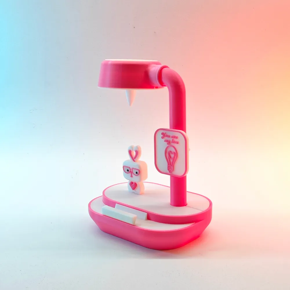 Cute Rabbit Desk Organizer - Lamp - Phone Stand - Free 3D Print Model ...