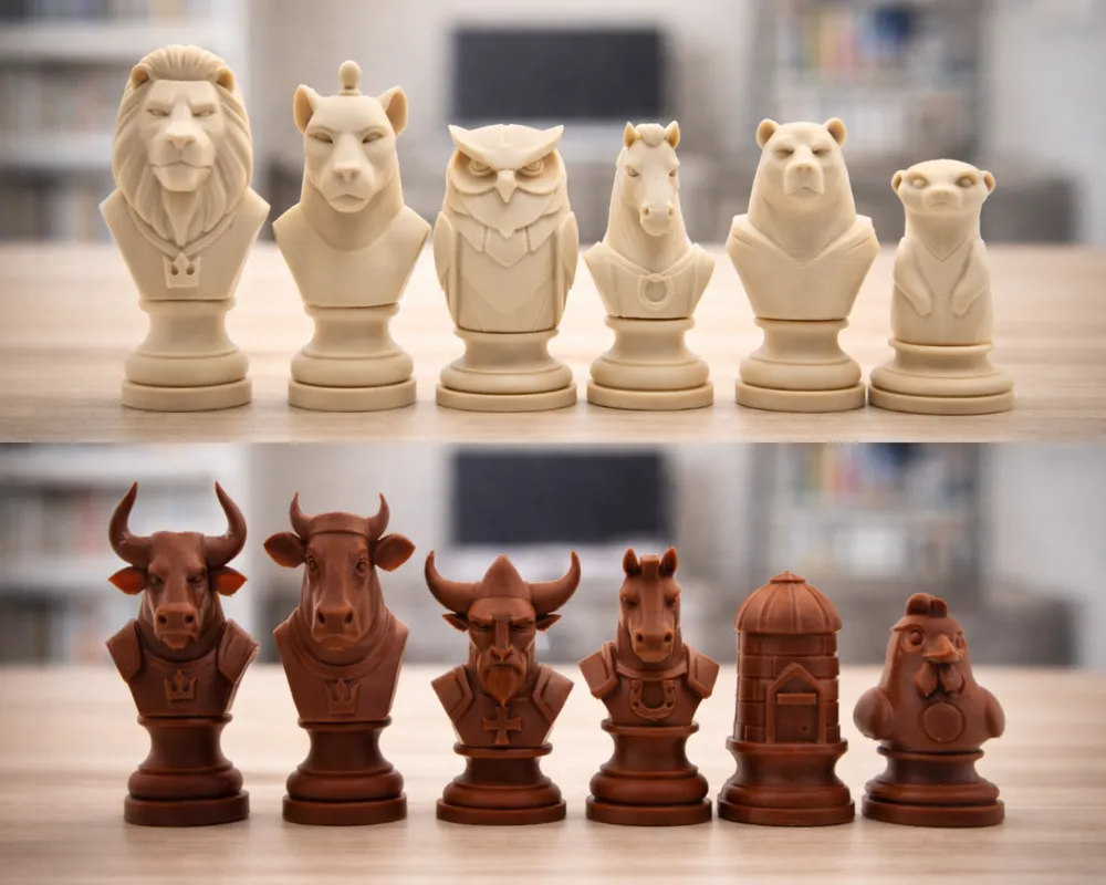 Wild Animals Chess Set - Free 3D Print Model - MakerWorld