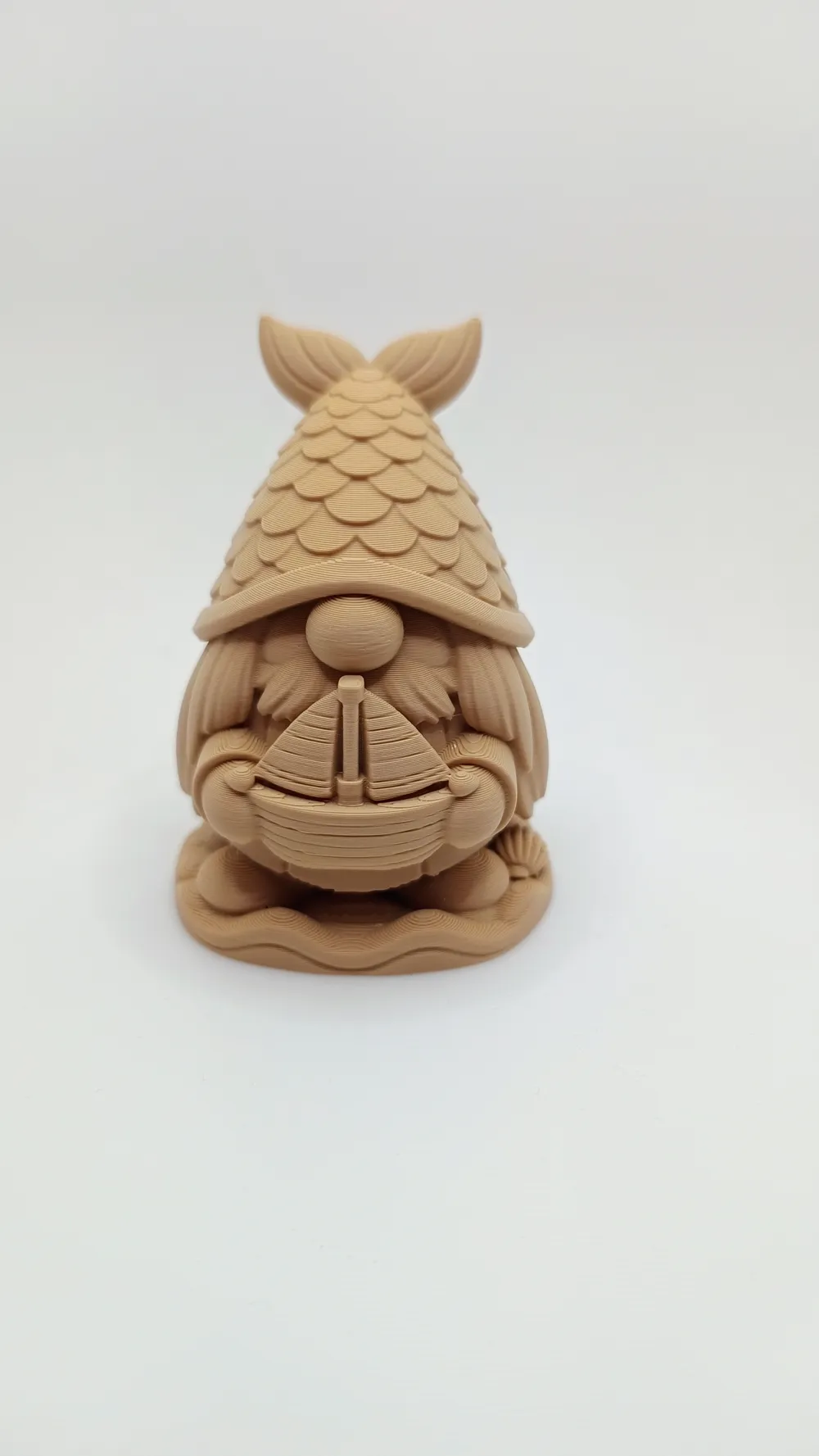 Mermaid Gnome with Sailboat Seashell Hat - Free 3D Print Model - MakerWorld