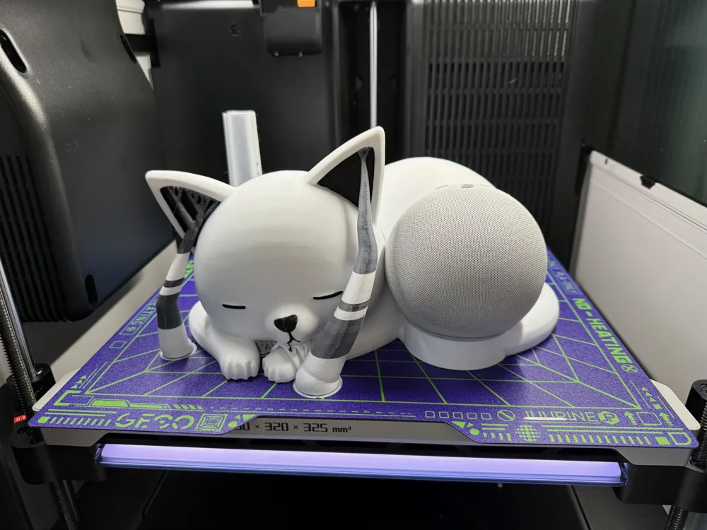 Cute sleeping cat with Echo Dot integration - Free 3D Print Model ...