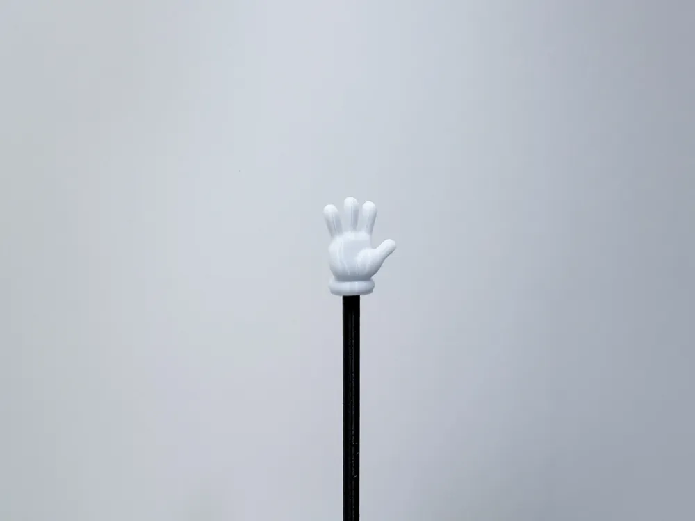 Cartoon Hand Pointer Stick - Paper Sign - Free 3D Print Model - MakerWorld