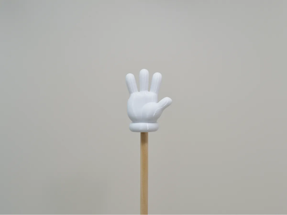 Cartoon Hand Pointer Stick - Paper Sign - Free 3D Print Model - MakerWorld