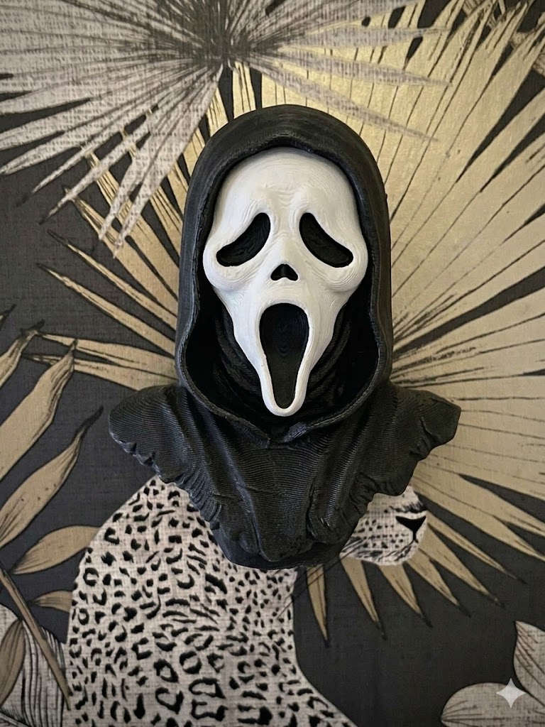 Ghost face wall bust - Free 3D Print Model - MakerWorld