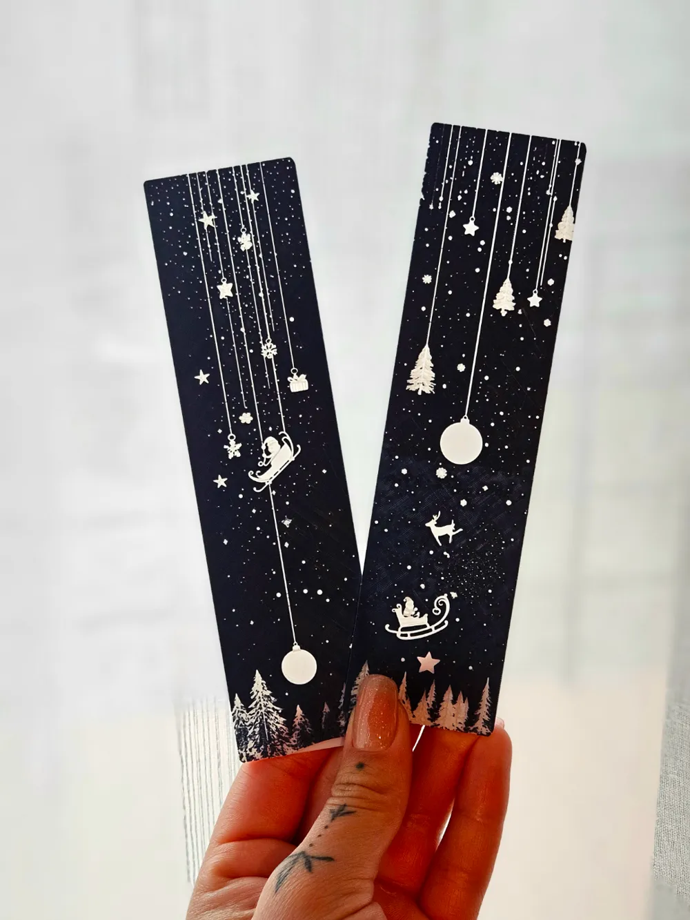 Frosty Twilight - Christmas Bookmarks Set by C3D MakerWorld: Download Free 3D Models