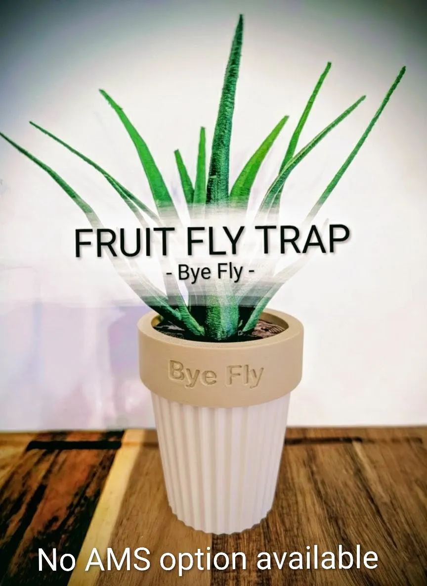 Fruit Fly Trap - Bye Fly - Now with Cups - Free 3D Print Model - MakerWorld