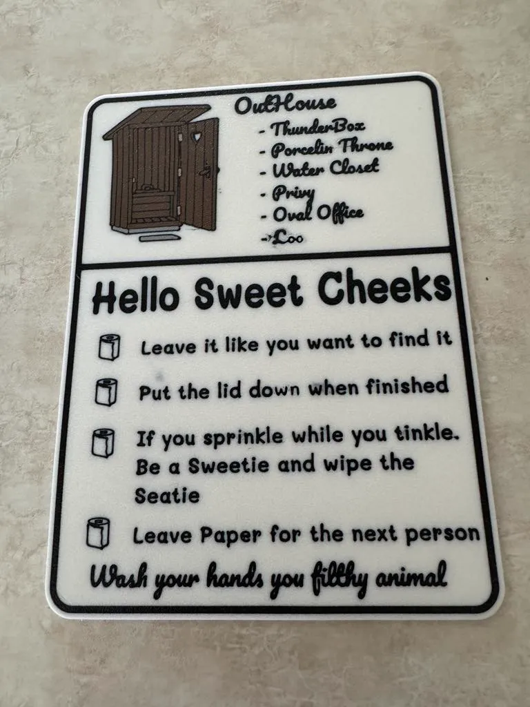 Outhouse Sign by Jones MakerWorld: Download Free 3D Models