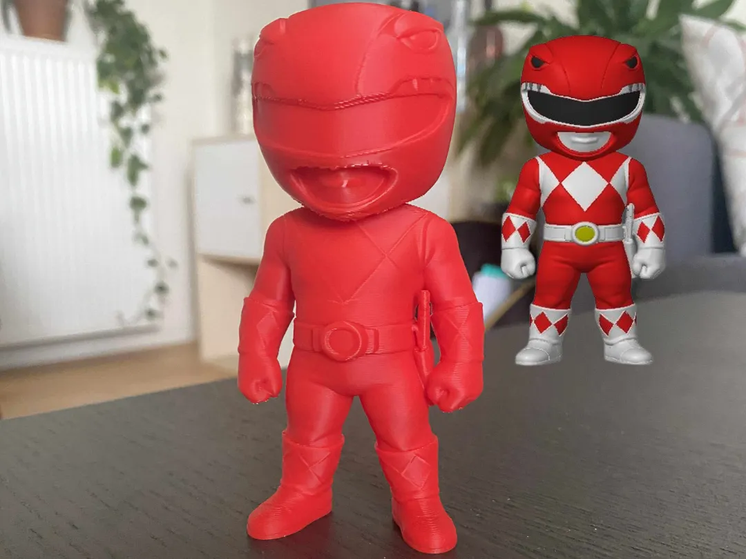 Red Power Ranger Chibi Style - Free 3D Print Model - MakerWorld
