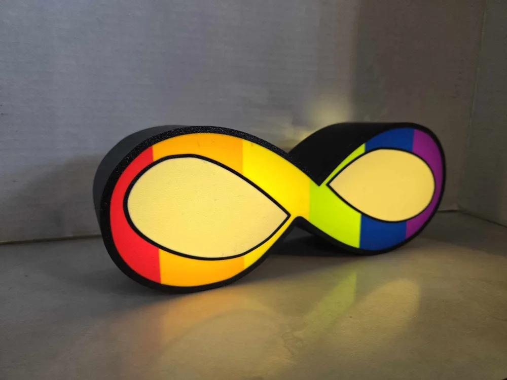 Autism awareness infinity ribbon light box by johnsrestoandfab - MakerWorld
