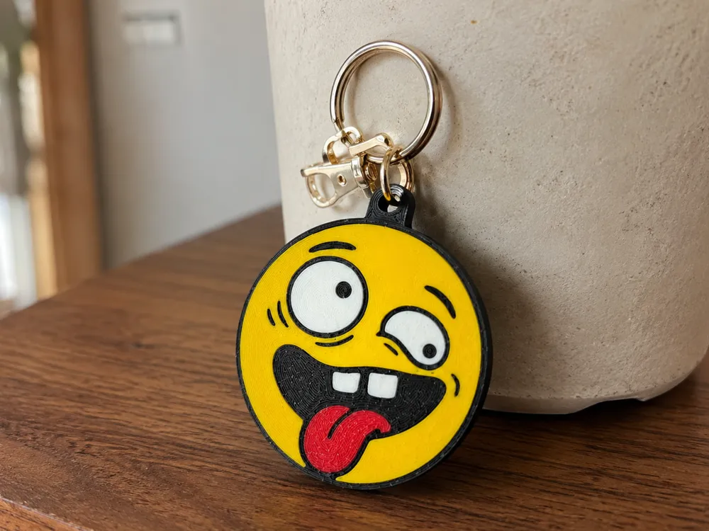 Alberner Emoji-Schlüsselanhänger – Kostenloses 3D-Druckmodell – MakerWorld